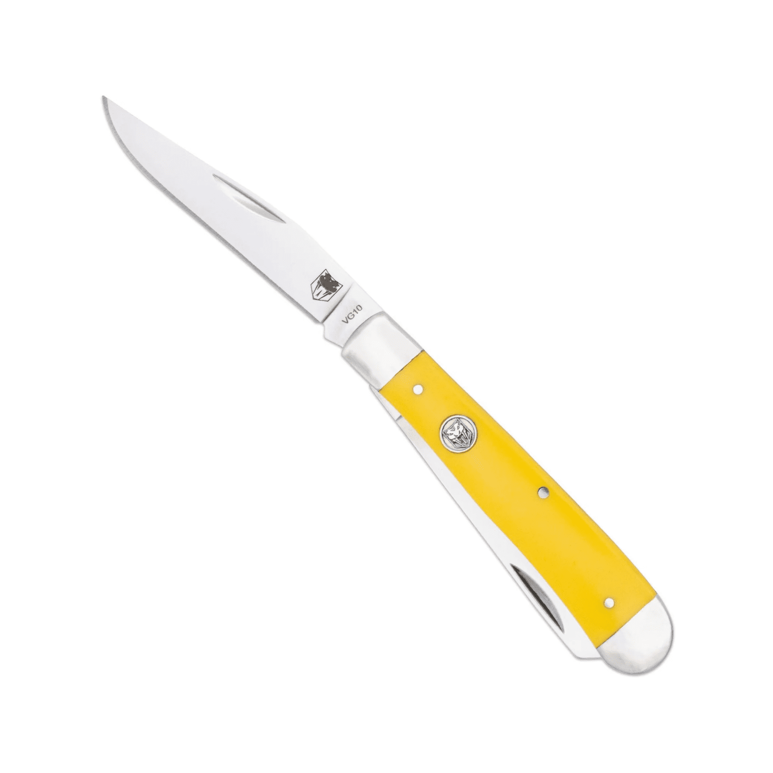 Traditional Two Blade Trapper Yellow Delrin Handle | CobraTec Knives